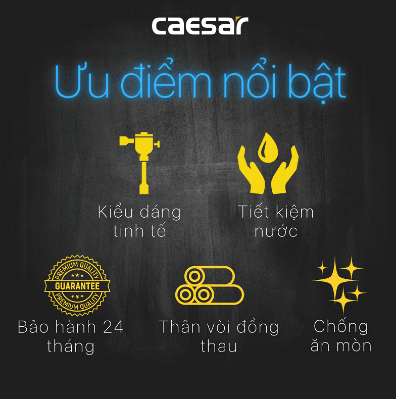 Van Xả Nhấn Tiểu Nam CAESAR BF412G - Thietbivesinhht68.com